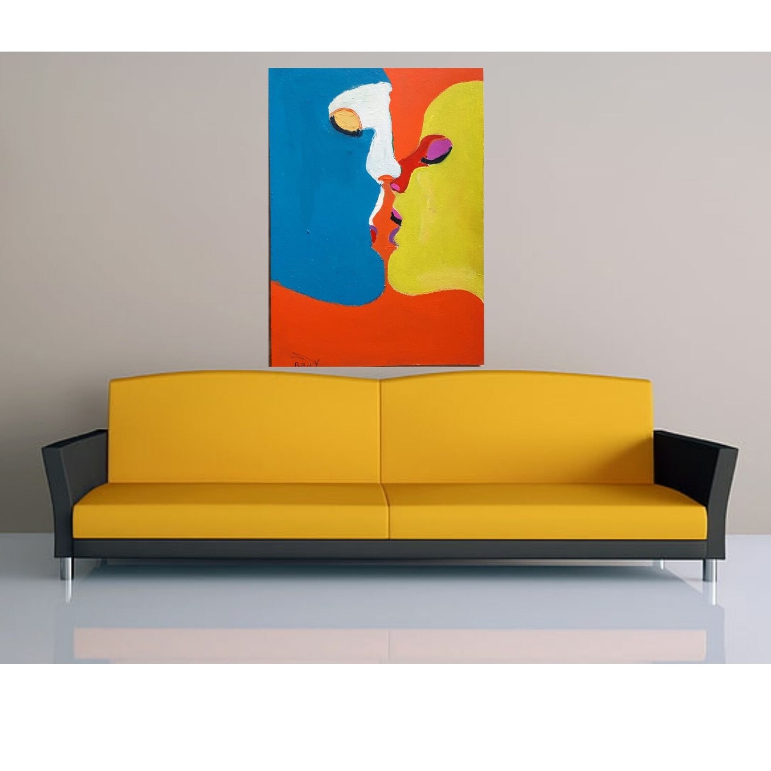 Couples Portrait Art Painting Abstract Colorful Acrylic Art Pop - Etsy