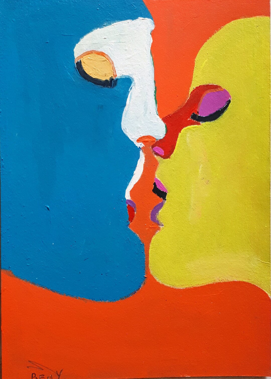 Couples Portrait Art Painting Abstract Colorful Acrylic Art Pop - Etsy