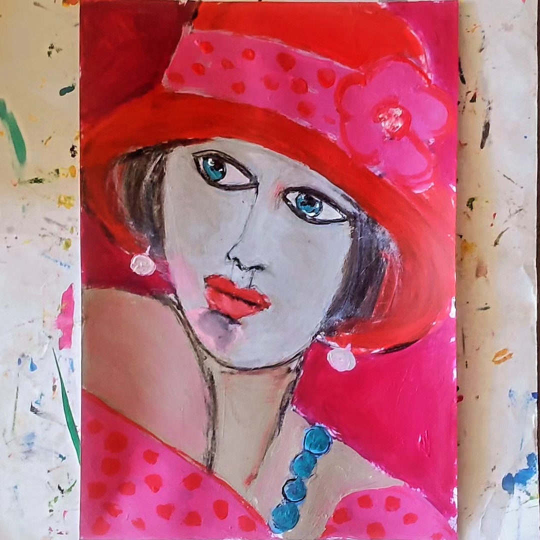 Original Abstract Portrait Painting .contemporary Art Figurative Art ...