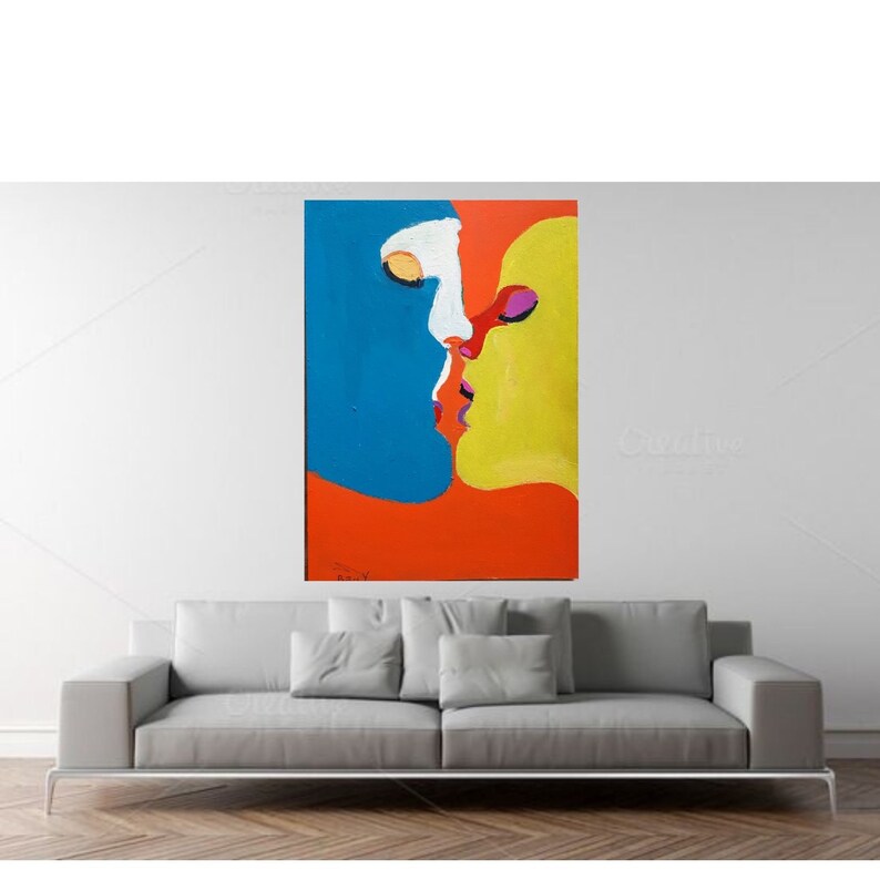 Couples Portrait Art Painting Abstract Colorful Acrylic Art - Etsy