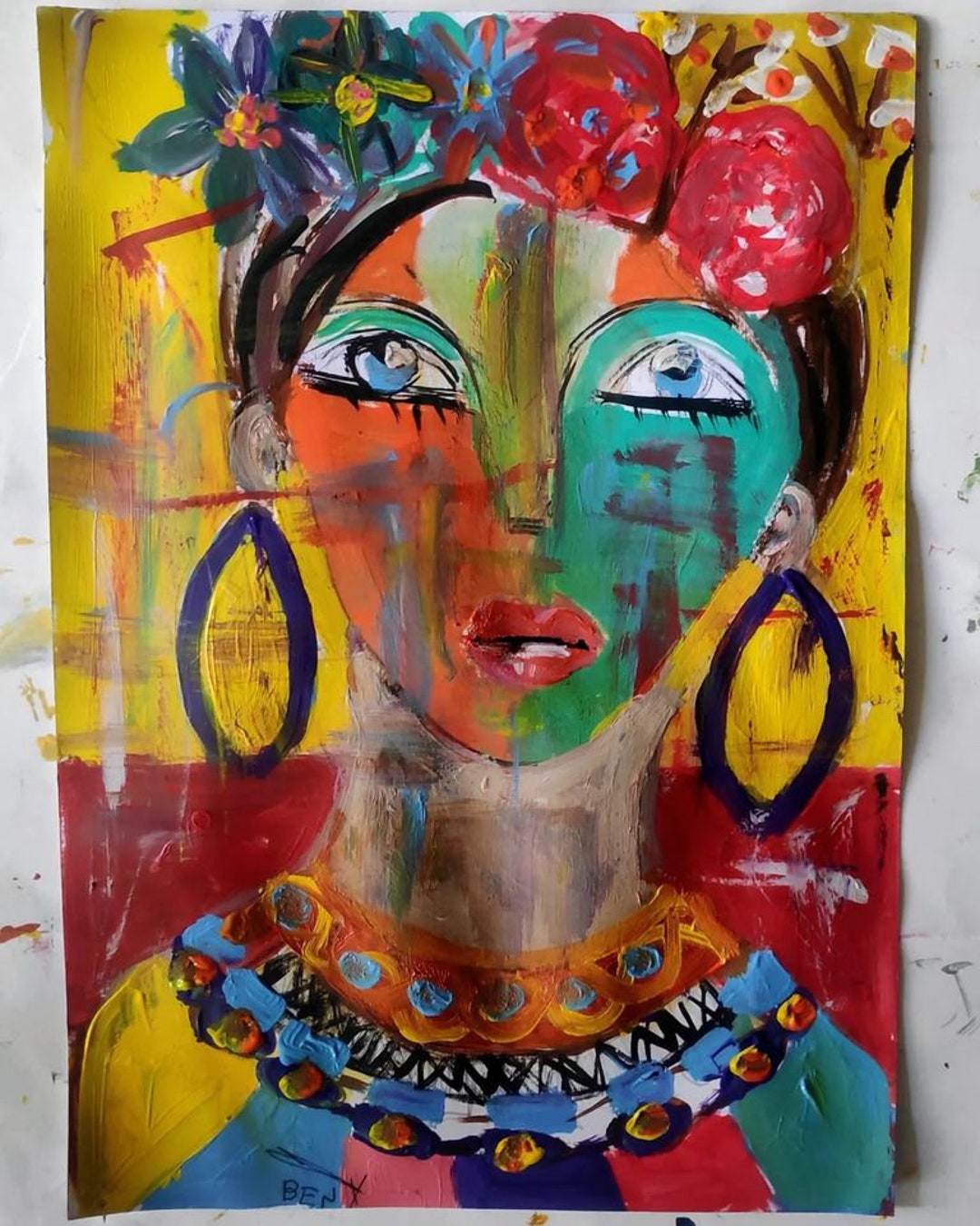 Abstract Portrait Painting Modern Art Contemporary Artists Paintings - Etsy