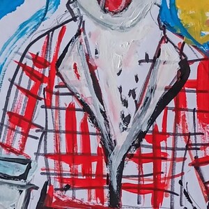 Modern Man King Portrait Painting: Abstract Handmade Wall Art - Etsy