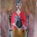 Original Woman and Cat Portrait Painting: Abstract Acrylic Art - Etsy