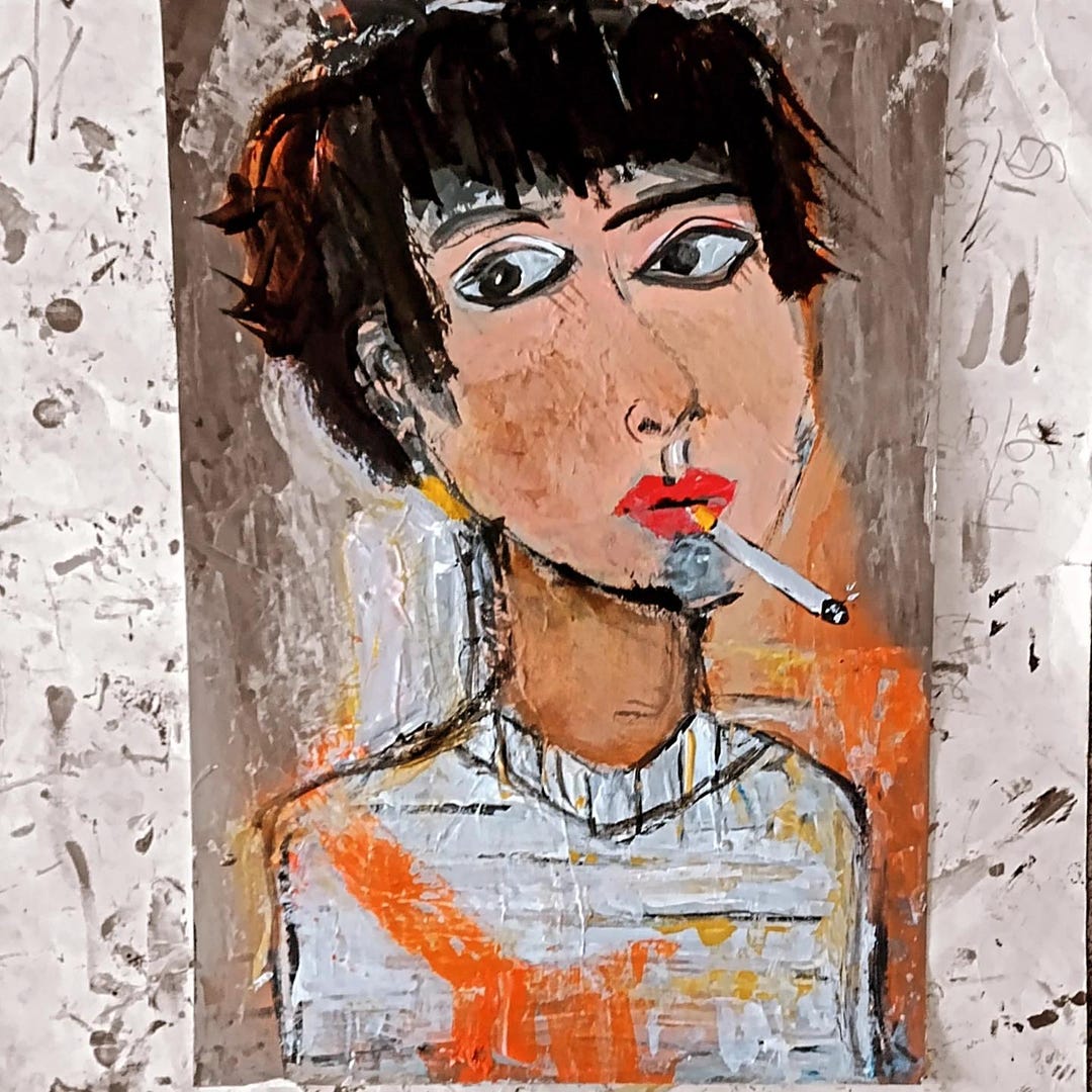 Figure Abstract Painting Woman Abstract Painting Large Textured Wall ...