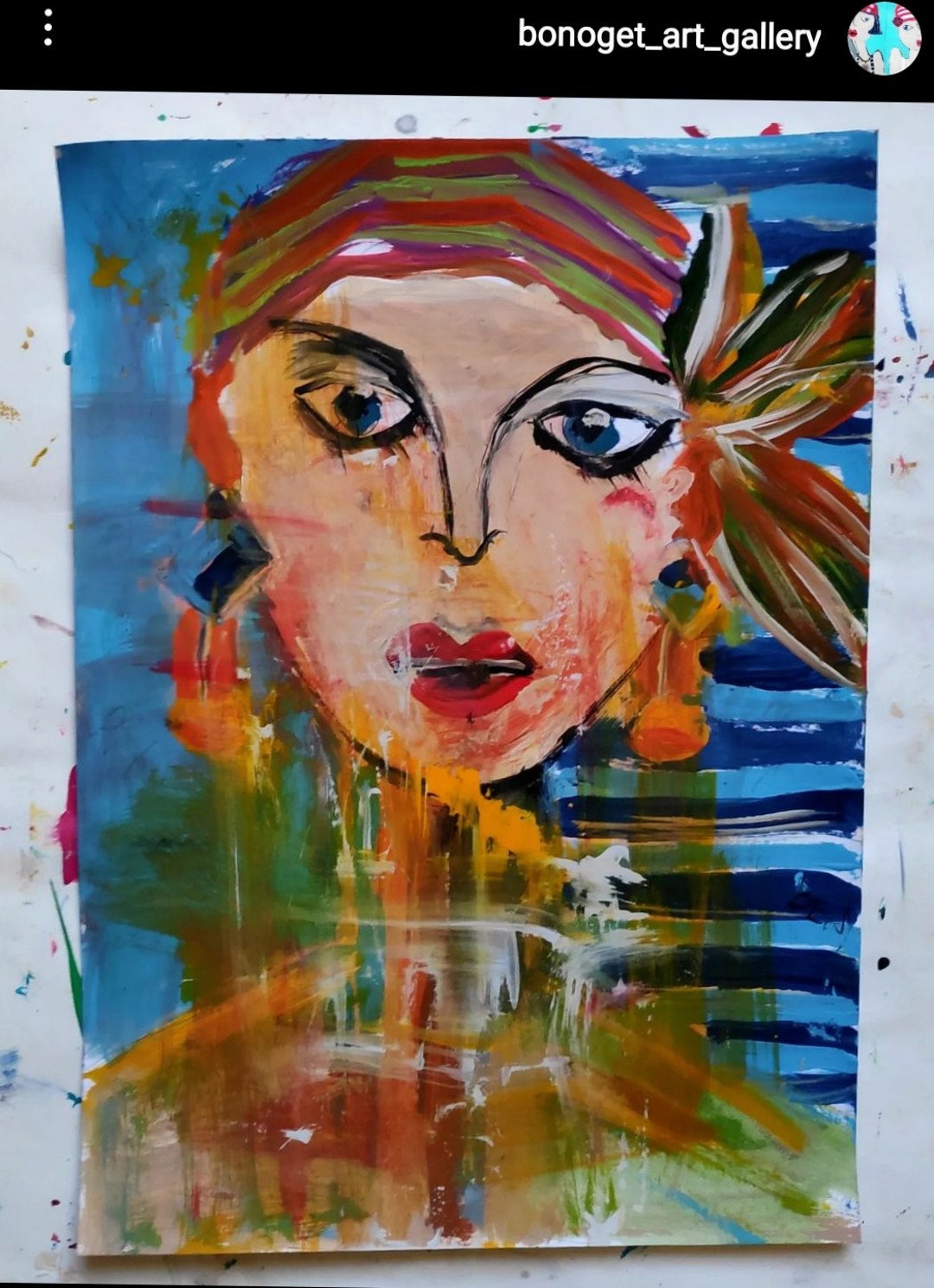 Abstract Figure Painting, Original Art, Abstract Face Painting, Woman ...