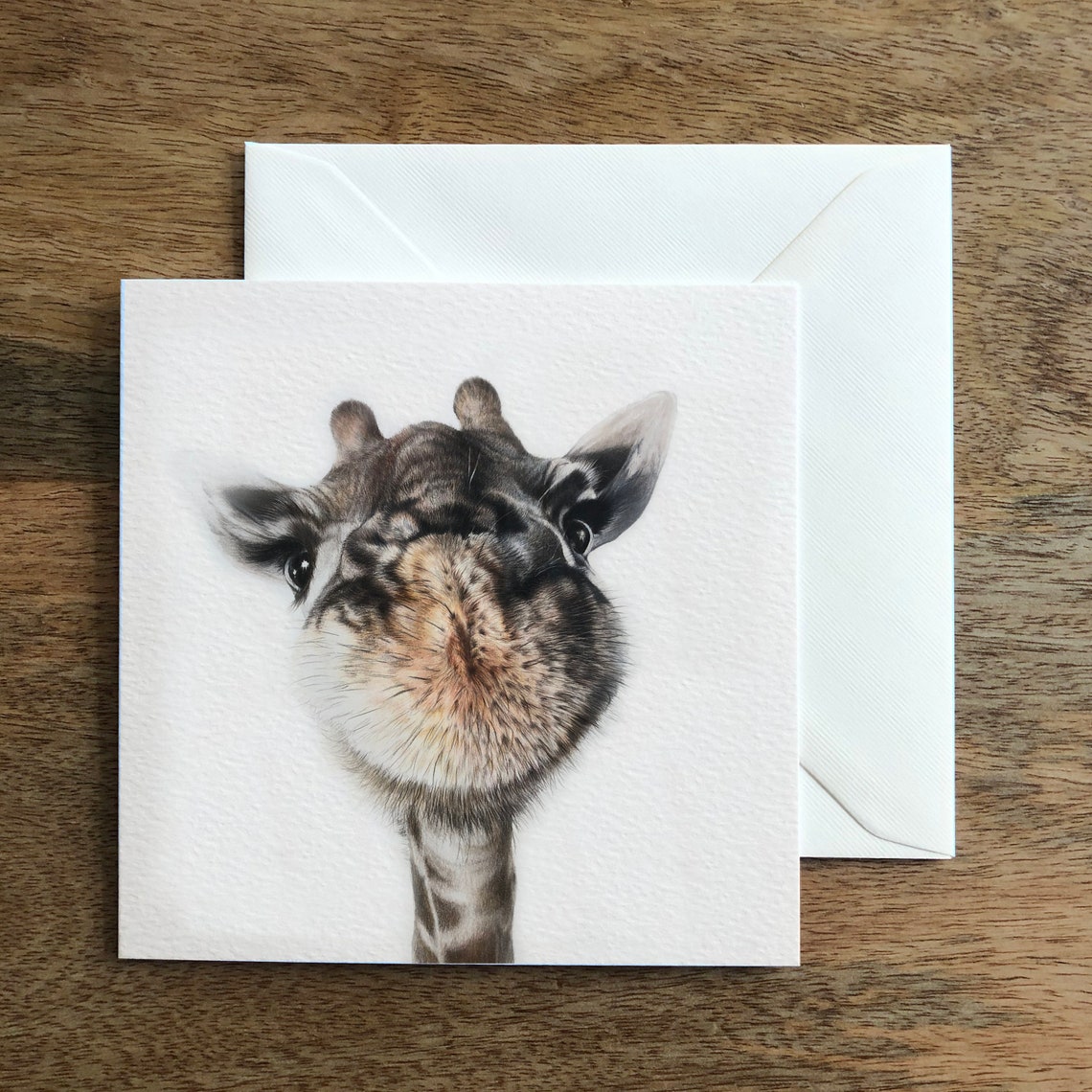 Giraffe Face Funny Animal Greeting Card Hand-drawn Luxury Illustration ...