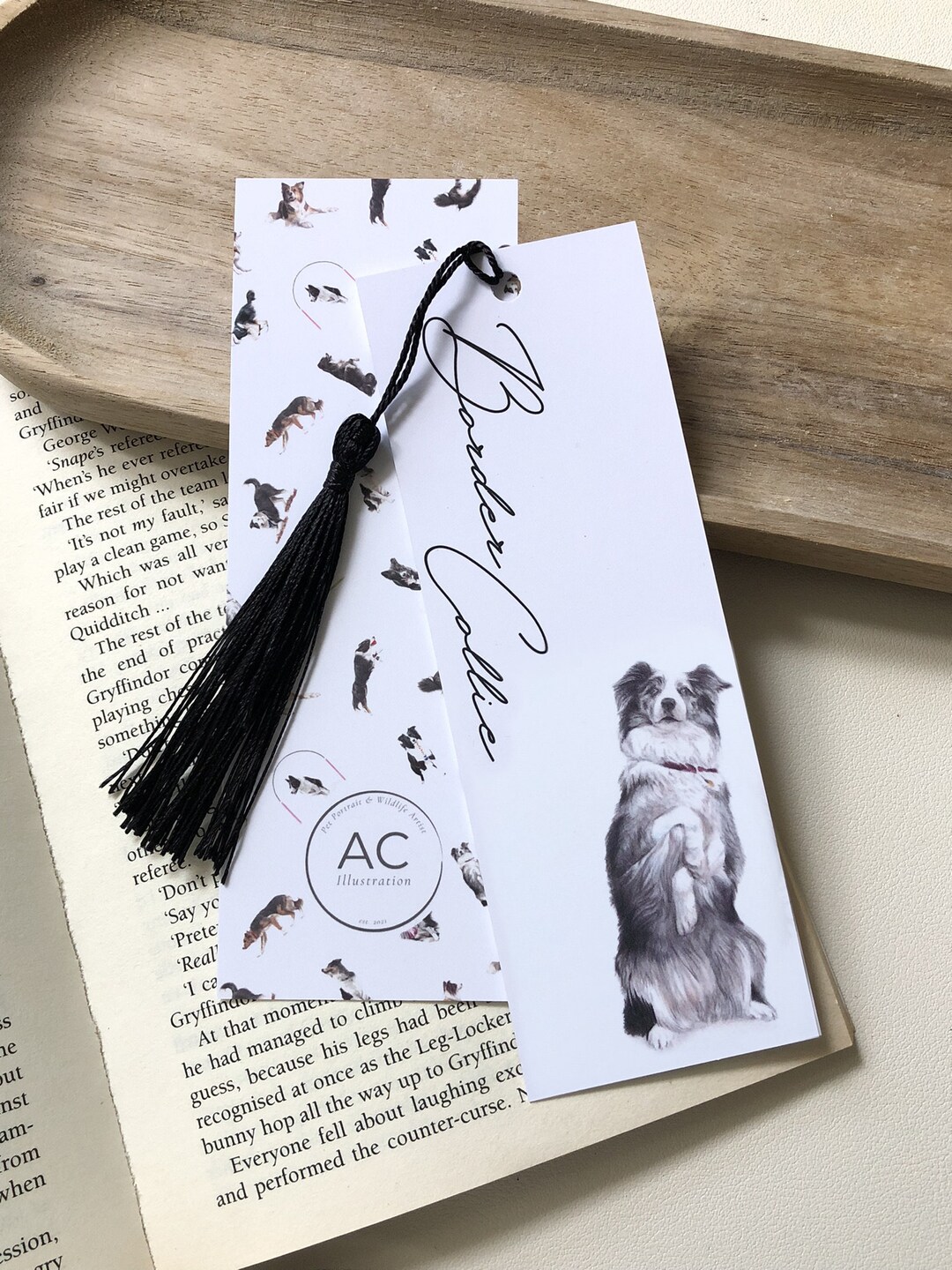 Xena - Border Collie Bookmark - Gift for Book Lovers, Keen Readers ...