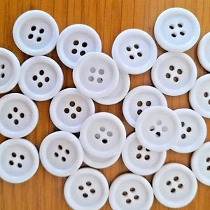 White 4 Hole Flat Back Buttons Ideal for Shirts Blouses Trousers ...