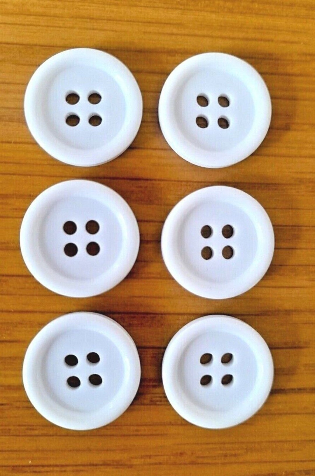 White 4 Hole Flat Back Buttons Ideal for Shirts Blouses Trousers ...