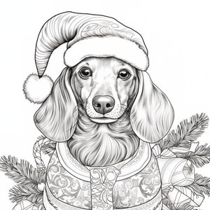 wiener dog christmas coloring pages
