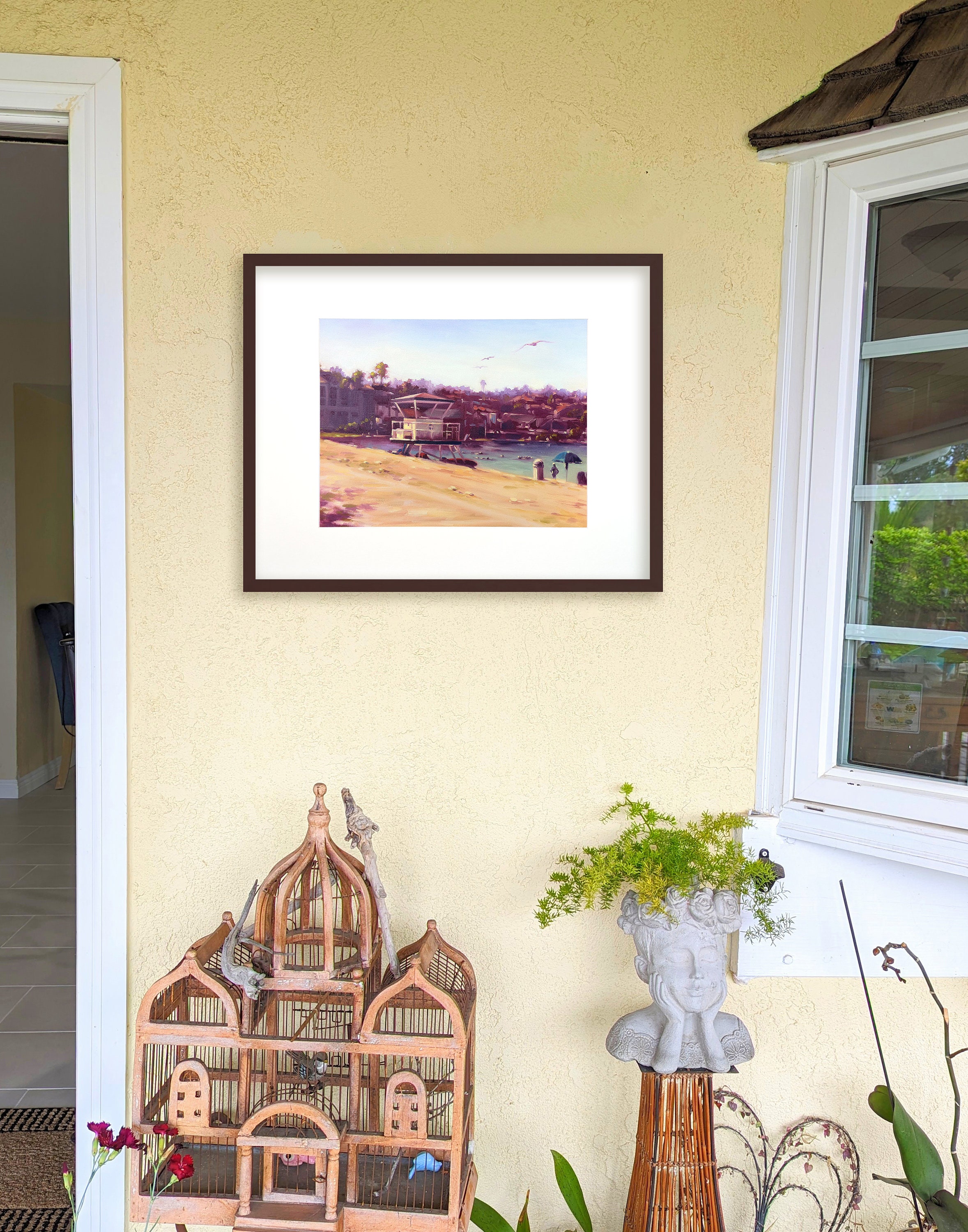 Lifeguard Tower, Mission Viejo Lake, Beach, Oil Painting Print, 11x14 ...