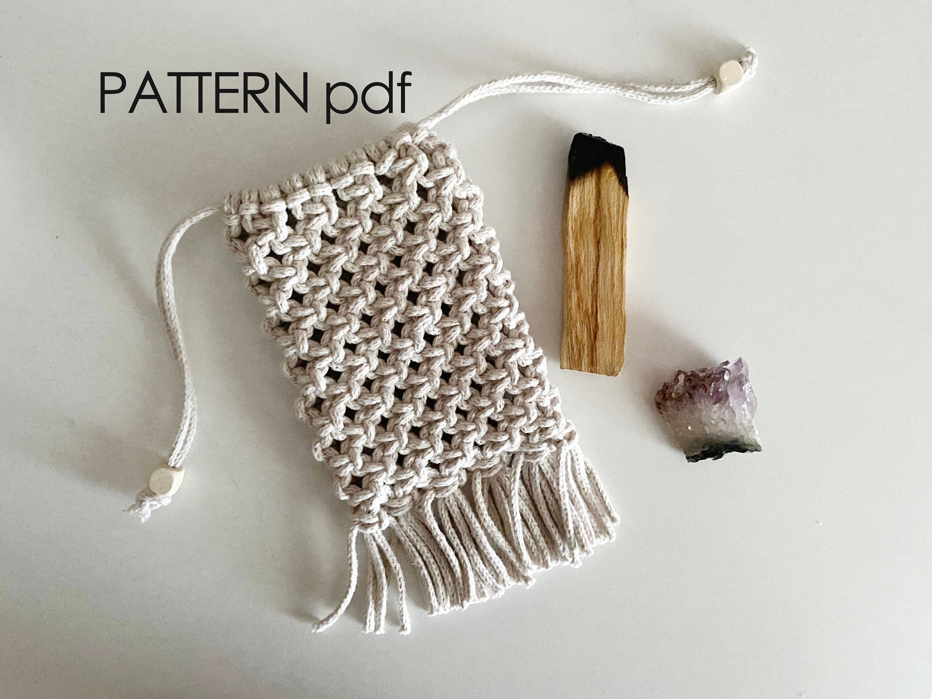 Macrame pouch Pattern PDF / Macrame mini bag DIY tutorial / | Etsy