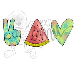 Watermelon PNG File, Summer Sublimation, Peace, Love, Watermelon - Etsy