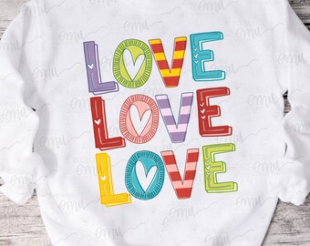 Water Color Rainbow Heart Png, Valentines Love Png Instant Digital ...