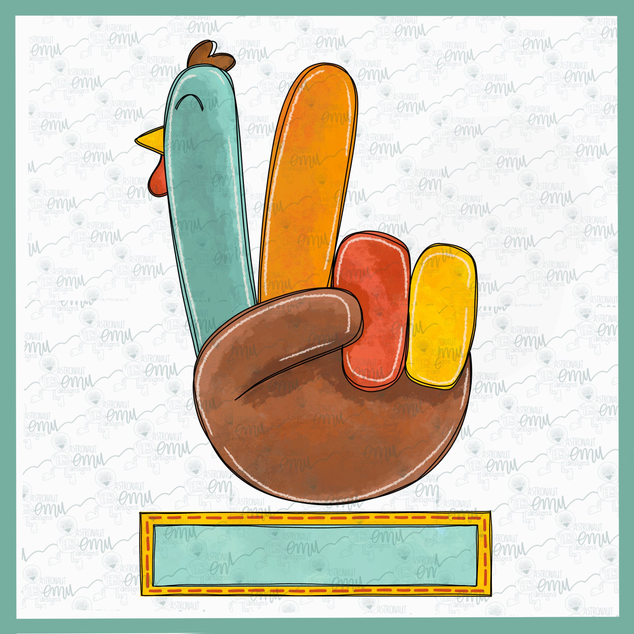 Peace Sign Turkey PNG File, Kids Thanksgiving Png File - Etsy