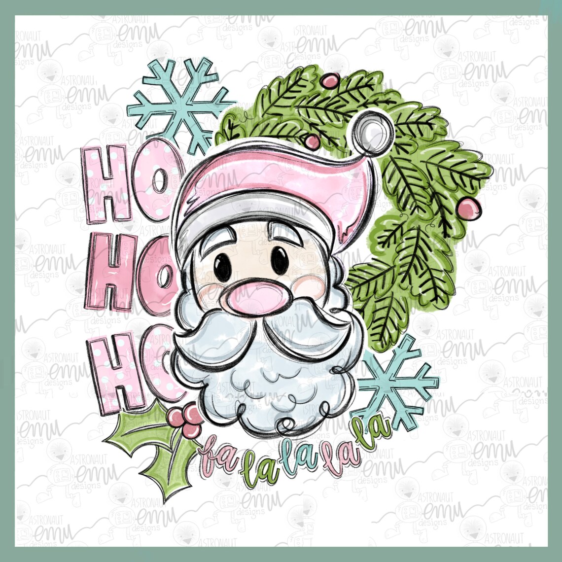 Girly Santa Claus PNG File Girls Christmas Sublimation File - Etsy