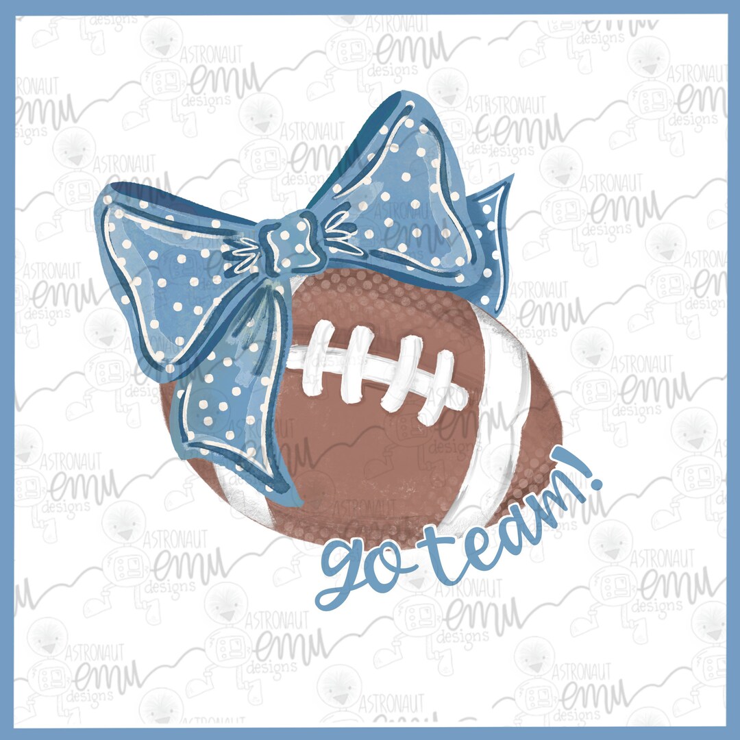 Blue Football Ribbon PNG File, Sublimation File - Etsy