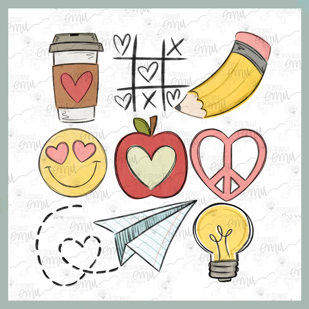 Teacher PNG File, Teacher Doodles PNG File - Etsy