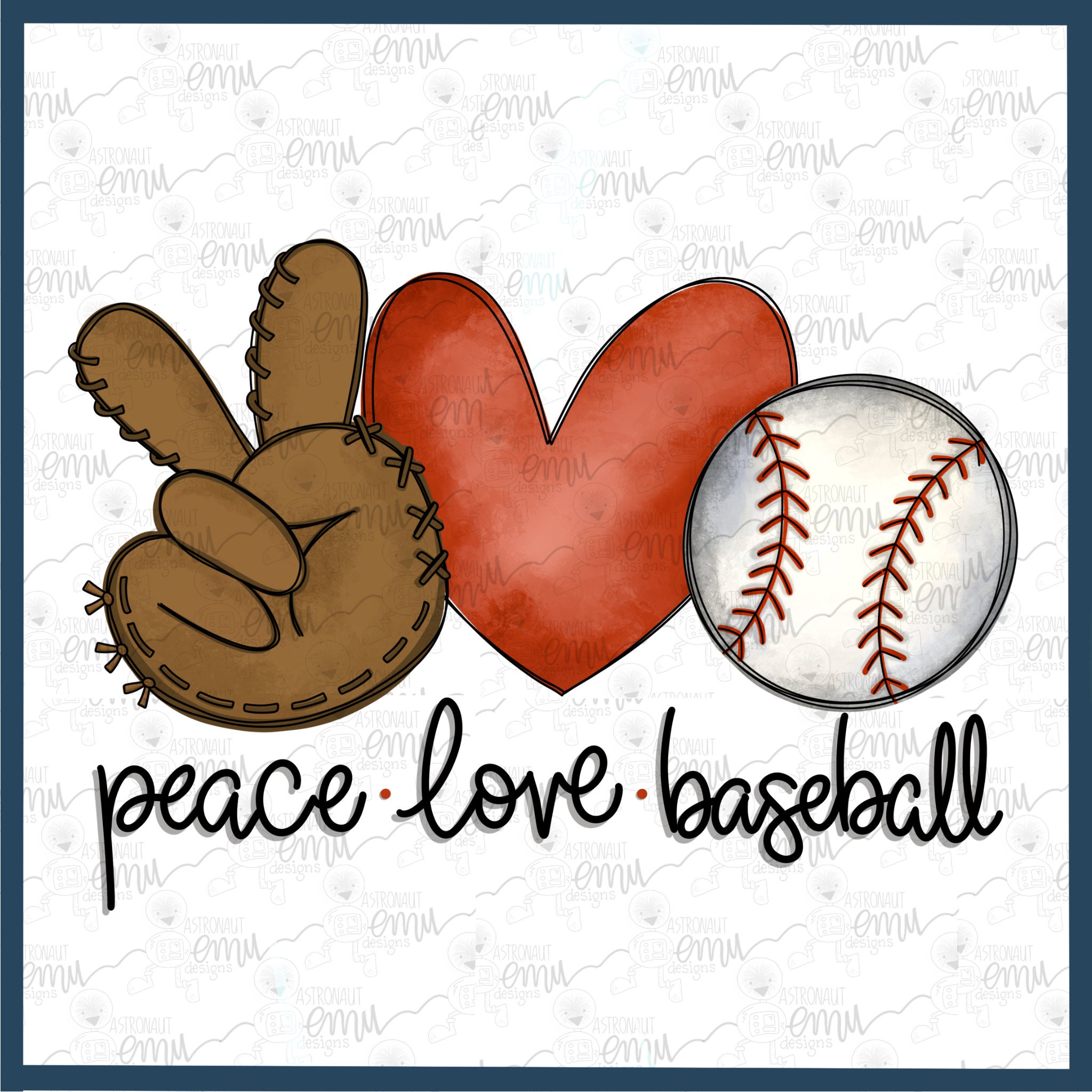 Peace Love Baseball Png File Baseball Sublimation File - Etsy