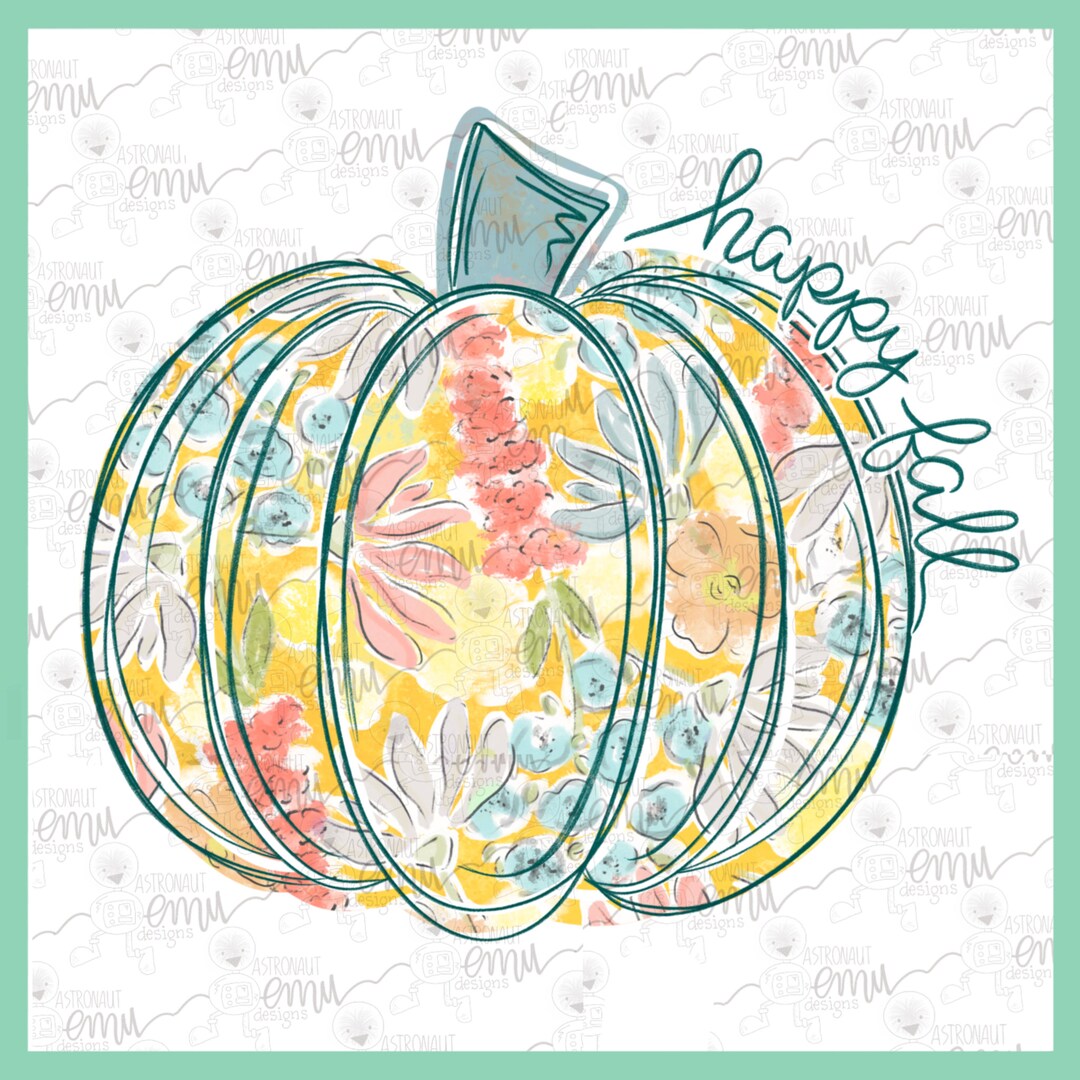 Floral Pumpkin PNG File, Fall Sublimation File - Etsy