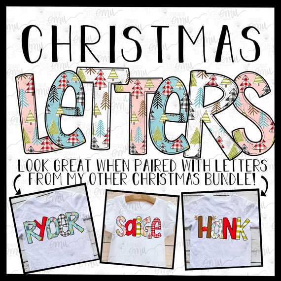 Christmas Tree Letters PNG Files - Etsy