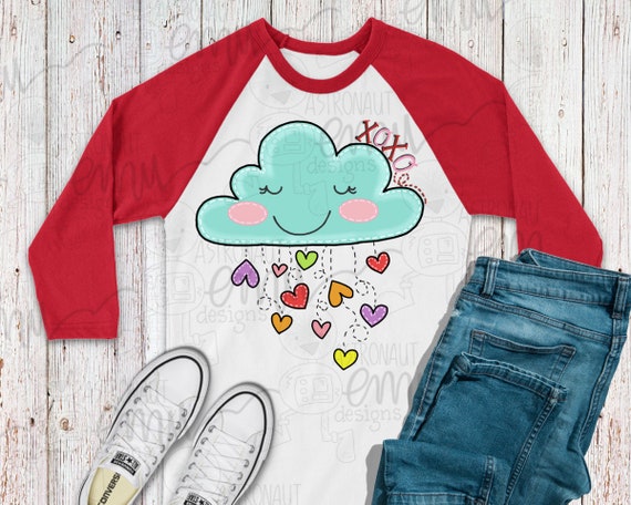 Raining Hearts PNG Valentines Hearts Rain Cloud Valentines - Etsy