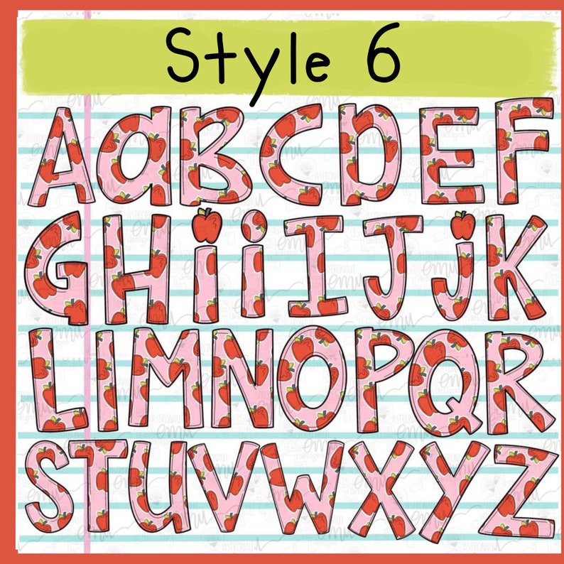 Back to School PNG Letters, 7 Styles of Letters - Etsy
