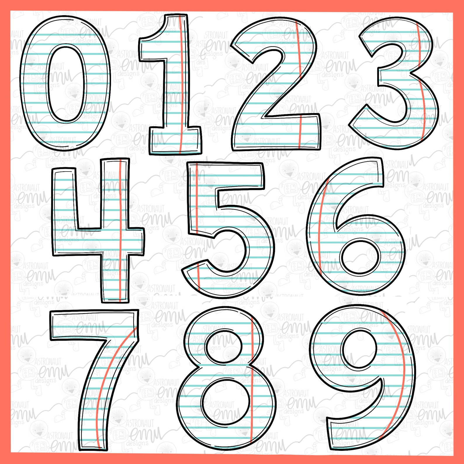 School Numbers PNG File Pencil and Papers Number PNG Files - Etsy