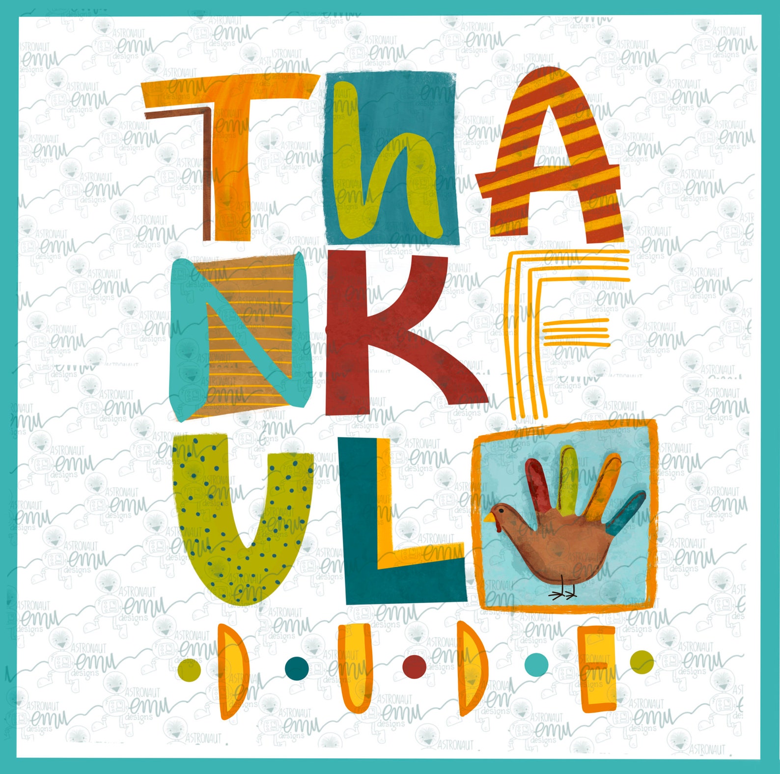 Thankful Dude Png. Boys Thanksgiving PNG File - Etsy