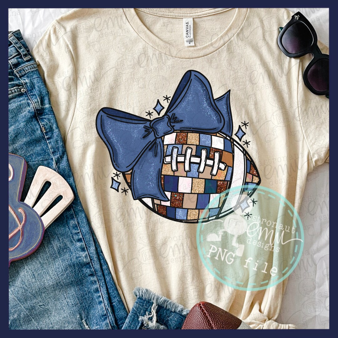 Navy Disco Football PNG File, Blue Team Colors Sublimation File - Etsy