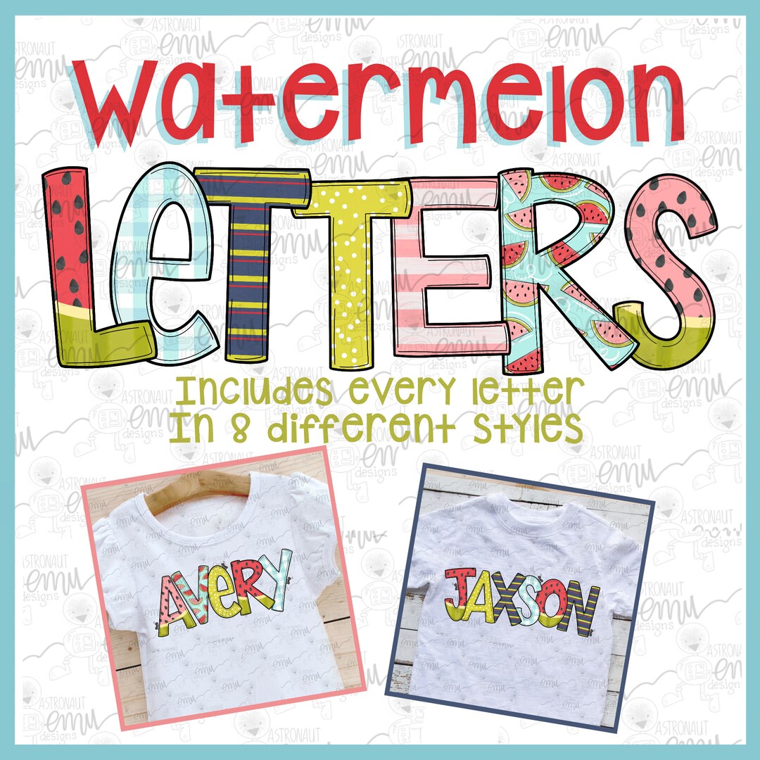 Watermelon Letter PNG Files - Etsy