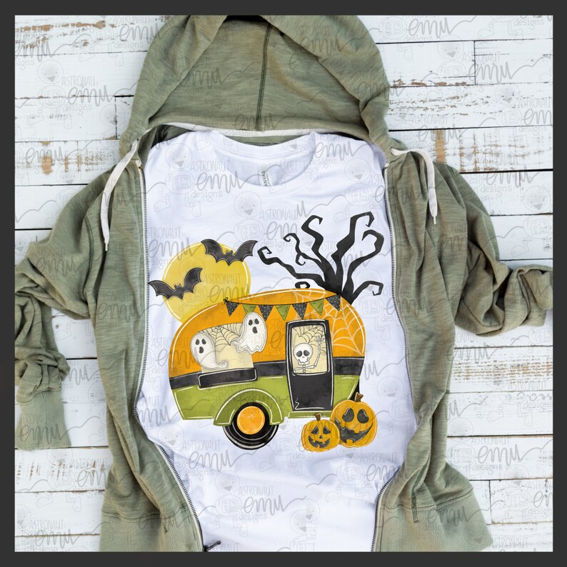 Halloween Camper PNG File Orange Version - Etsy