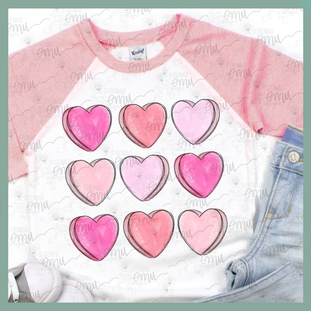 Pink Hearts PNG File, Sublimation File - Etsy