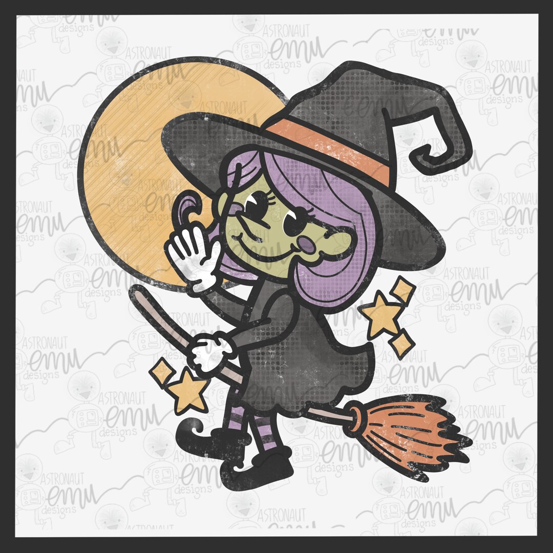 Retro Witch PNG File, Halloween Sublimation File - Etsy