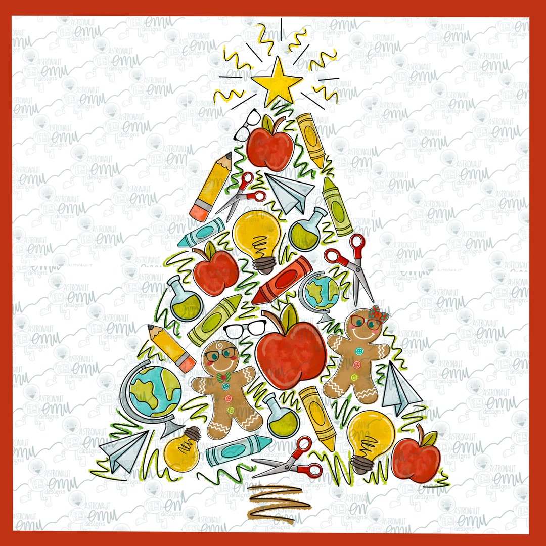 Teacher Christmas Tree PNG, Teacher Christmas Sublimation File - Etsy