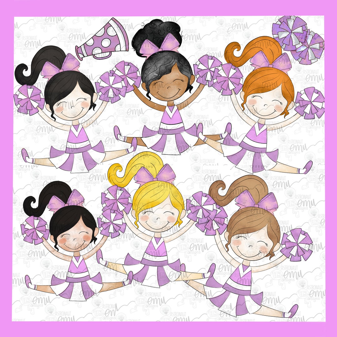 8 Files, Purple Cheerleader PNG Files - Etsy