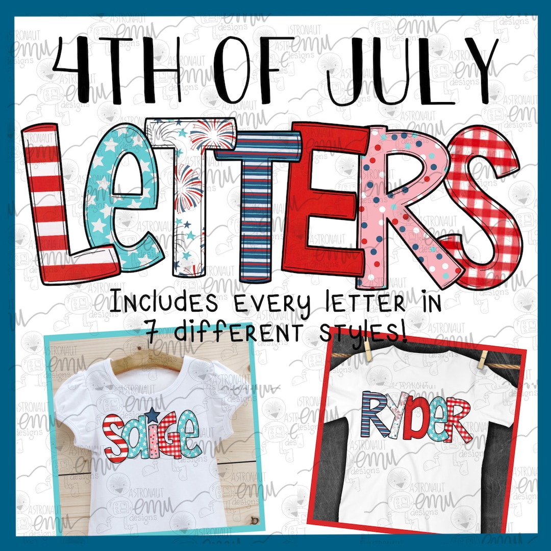4th of July Letters PNG Files - Etsy