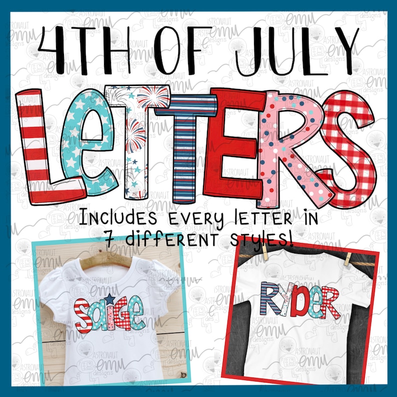 4th of July Letters PNG Files - Etsy