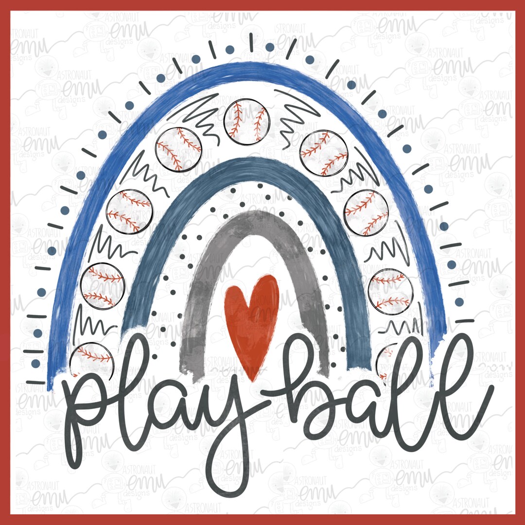 Play Ball Rainbow PNG File, Royal Blue - Etsy