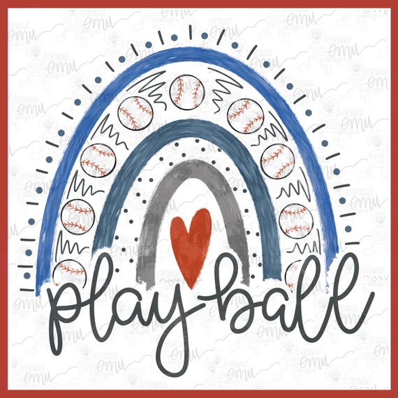 Play Ball Rainbow PNG File Royal Blue | Etsy