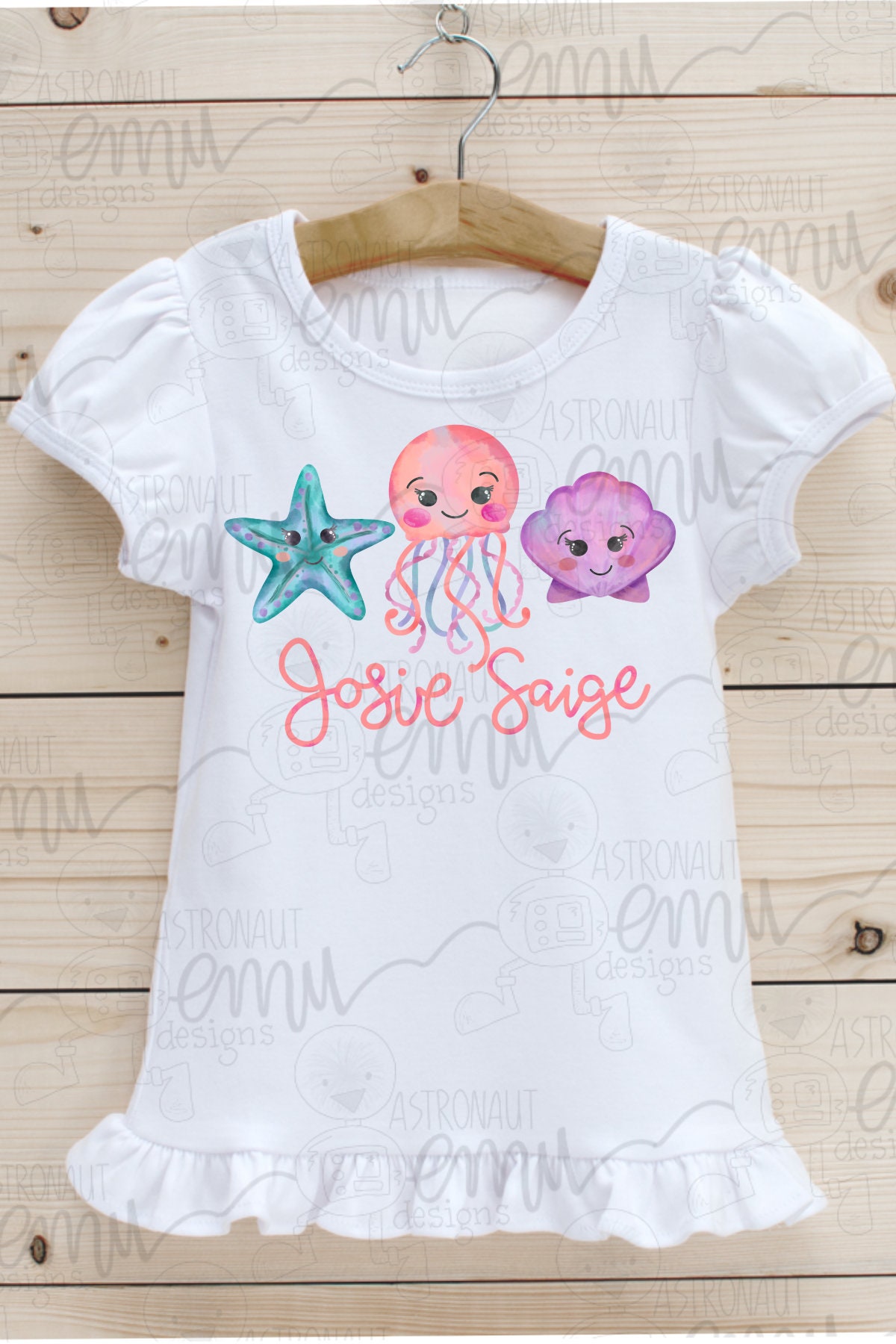 4 Files Sea Animal Friends PNG Ocean Creatures Sublimation - Etsy