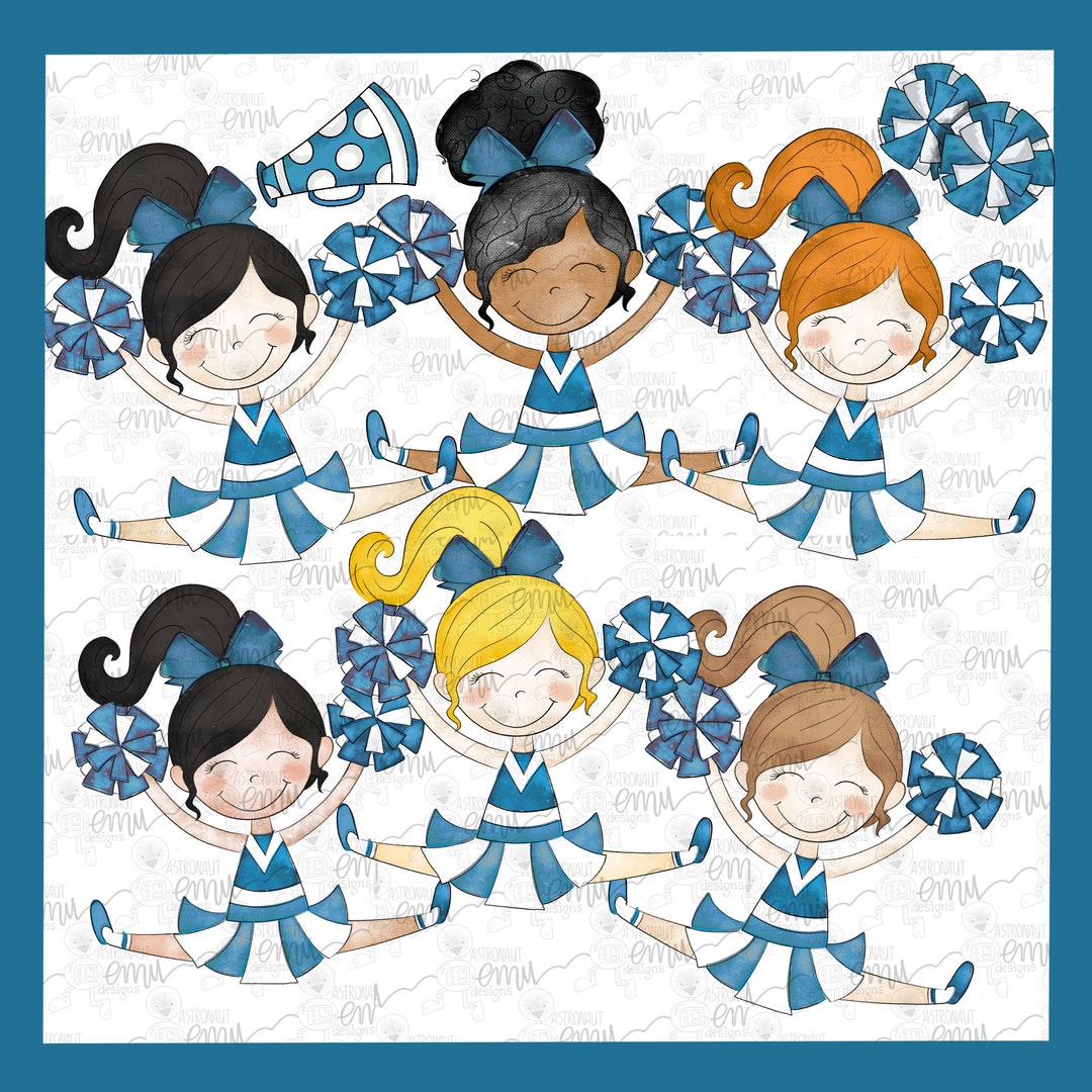8 Files, Blue Cheerleader PNG Files - Etsy
