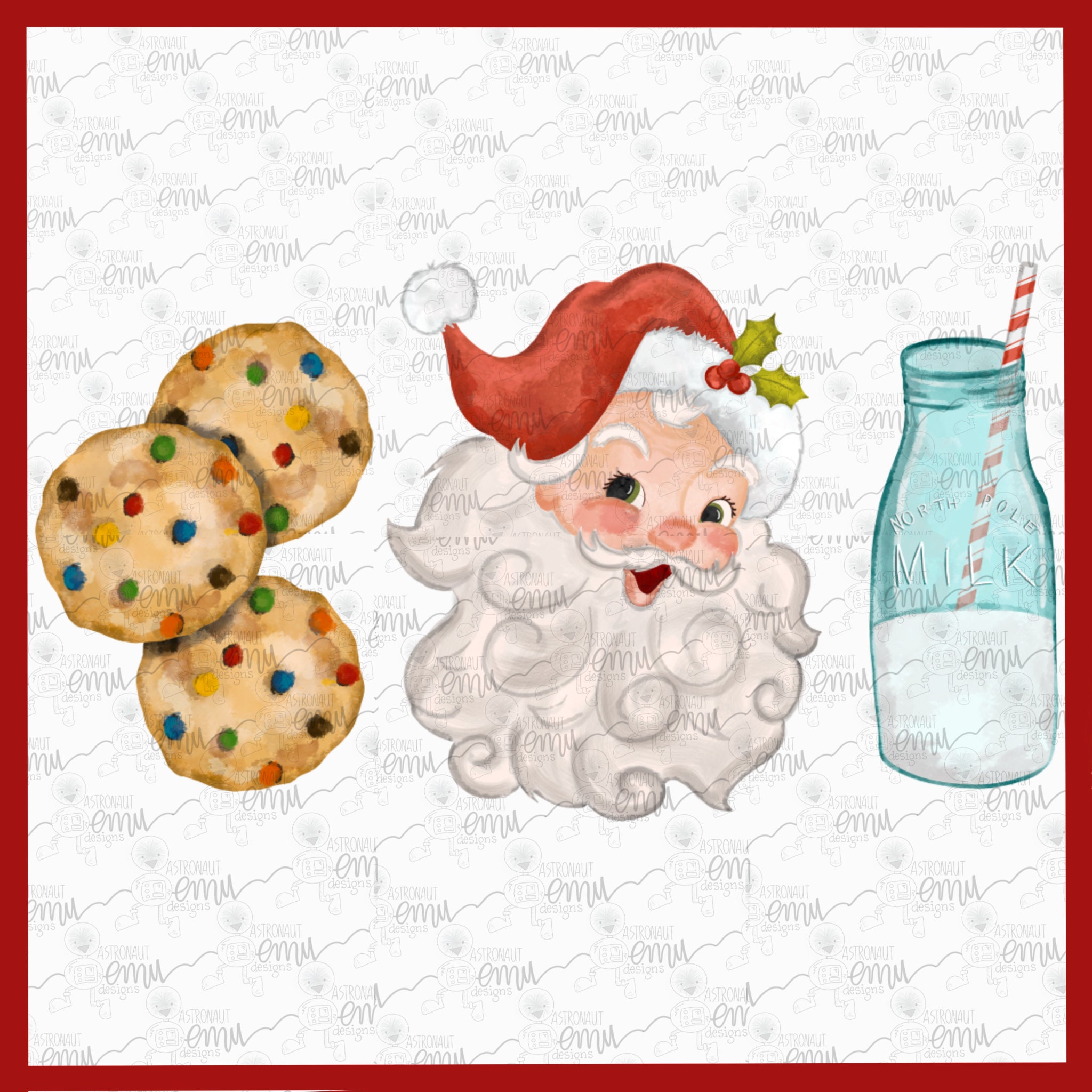 3 Files Milk and Cookies With Santa PNG candy Chips - Etsy
