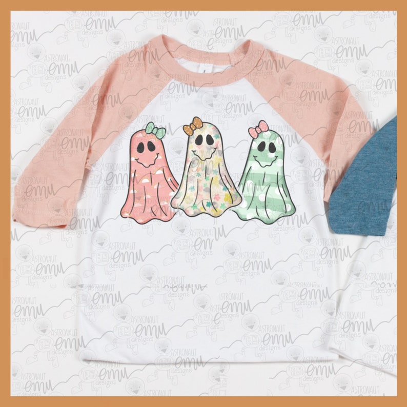 Girly Ghost Trio with Bows PNG File Girls Halloween - Etsy