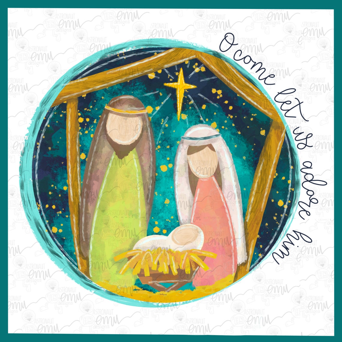 O Come Let Us Adore Him PNG Nativity PNG Christmas - Etsy