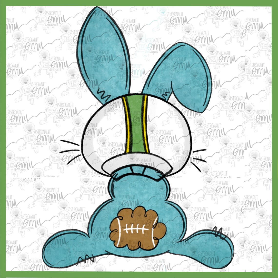 Football Bunny Booty PNG Football Sublimation File | Etsy