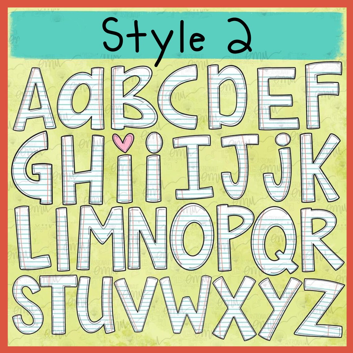 Back to School PNG Letters, 7 Styles of Letters - Etsy