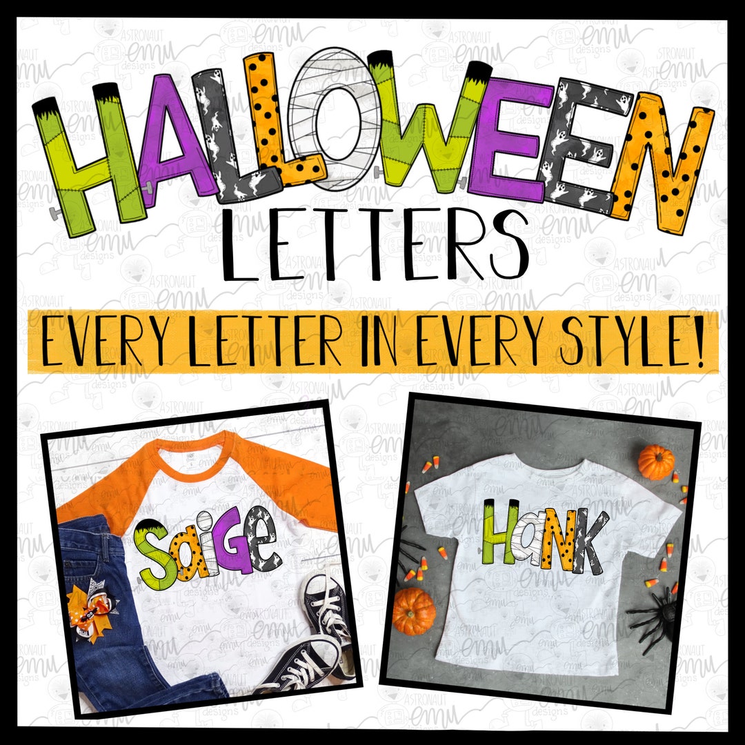 Halloween Letters PNG Files - Etsy
