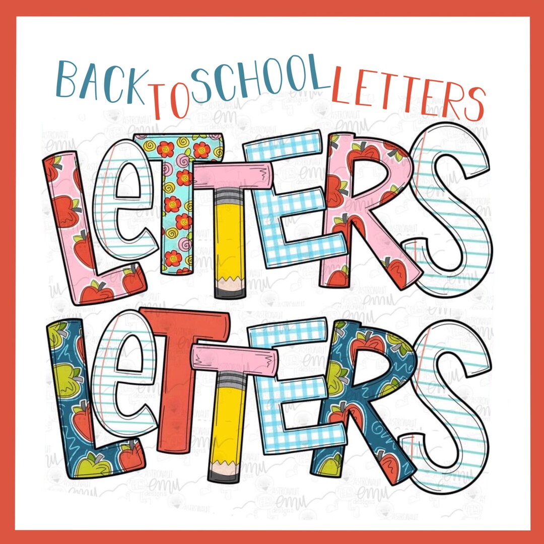 Back to School PNG Letters, 7 Styles of Letters - Etsy