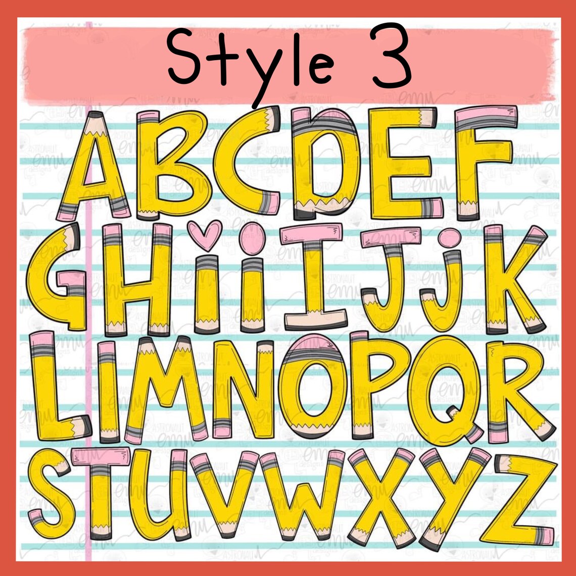 Back to School PNG Letters 7 Styles of Letters - Etsy